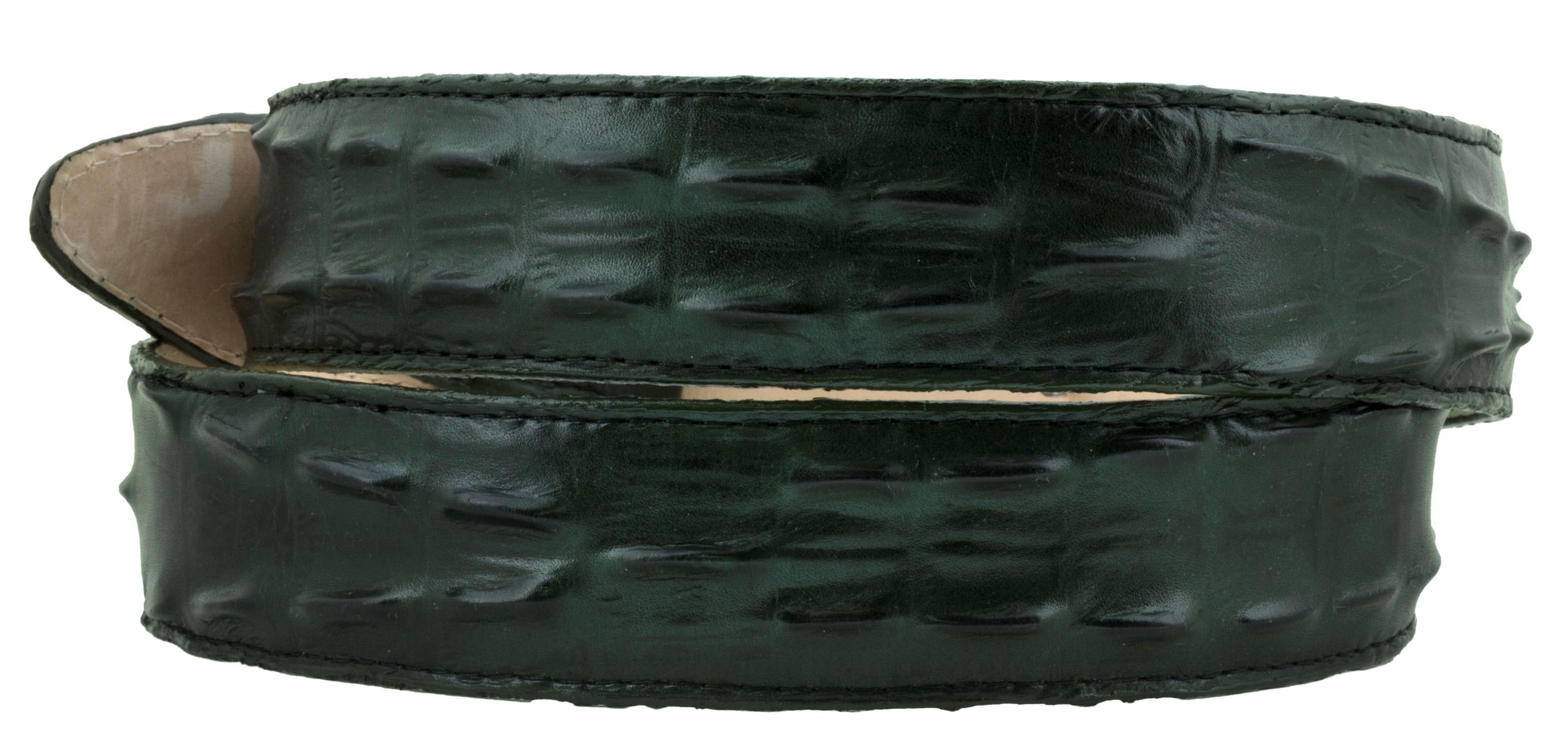 Mens Crocodile Tail Belt Print Leather Western Dress Green Buckle Cinto ...