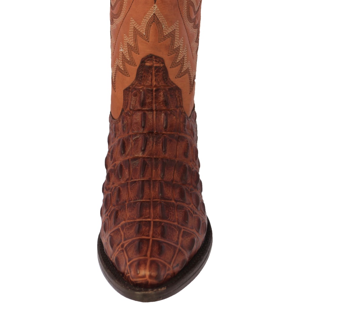 Mens Western Wear Boots Cognac Alligator Print Cowboy Dress J Toe Botas ...